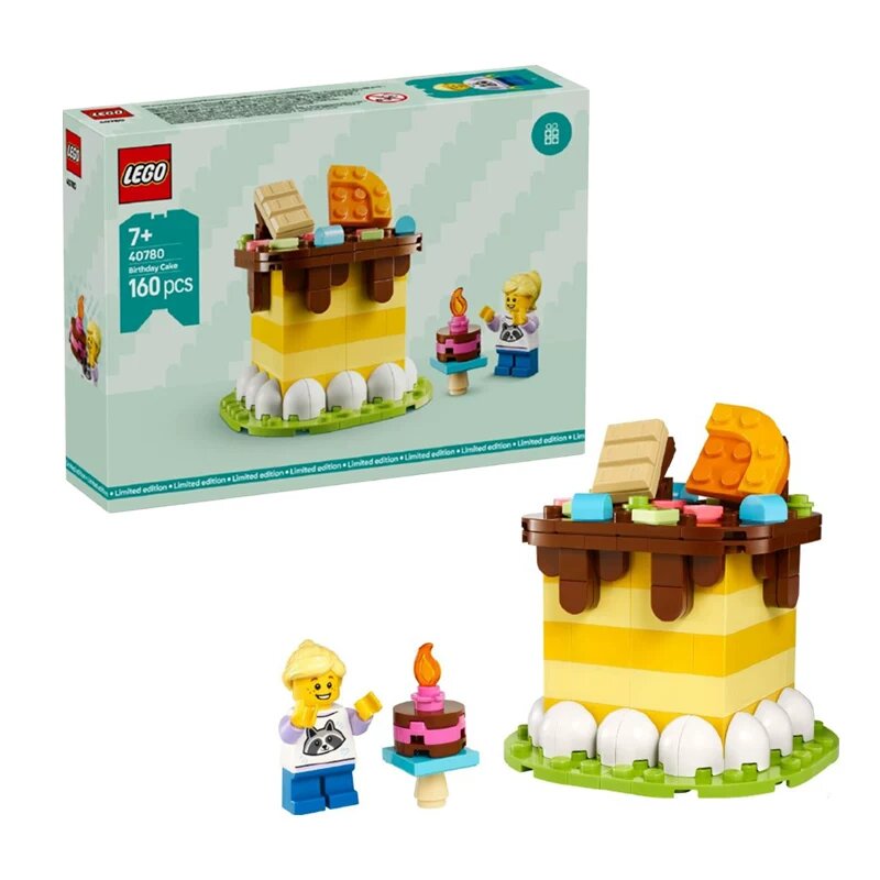 LEGO 40780 День рождения Торт для детей, конструктор для мальчиков и девочек, подарок на день рождения, праздничное