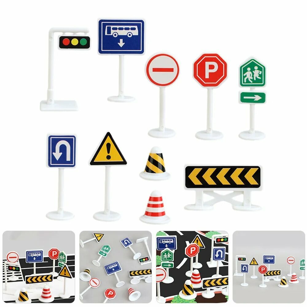 Миниатюрные дорожные знаки, Игра для детей, 10 шт.
