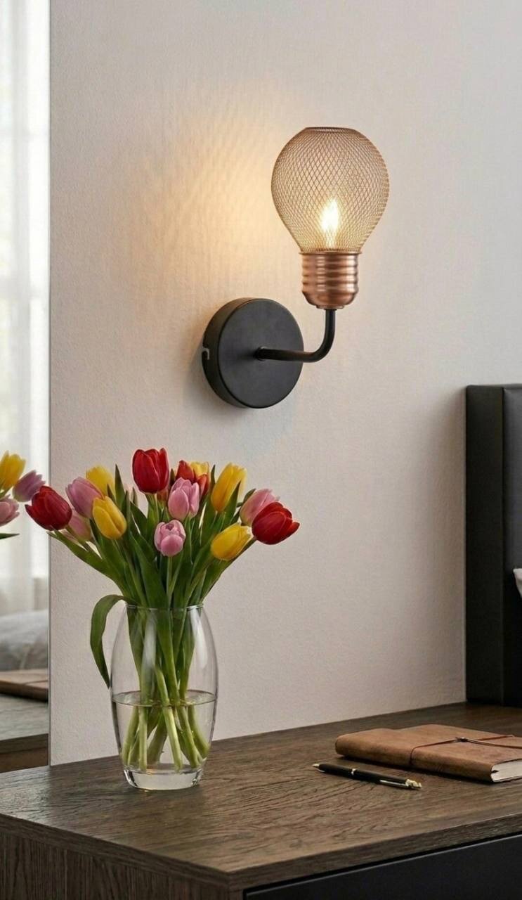 Бра TopLight Grissell TL1155-1W-56645 , цоколь E14, стиль лофт, цвет плафона коричневый