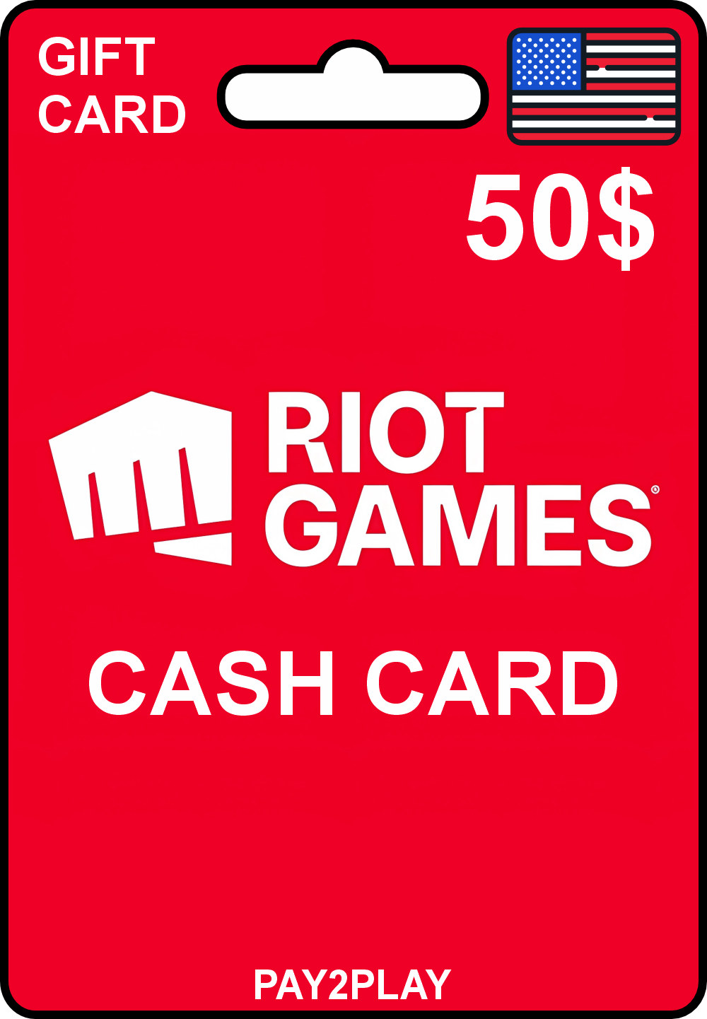 Подарочная карта Riot Games 50 USD / США / Цифровой ключ, Пополнение счёта / Riot Games Cash Card