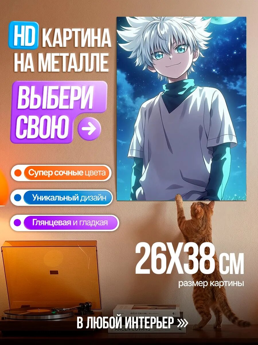 Картина на HD металле Киллуа Золдик ночь