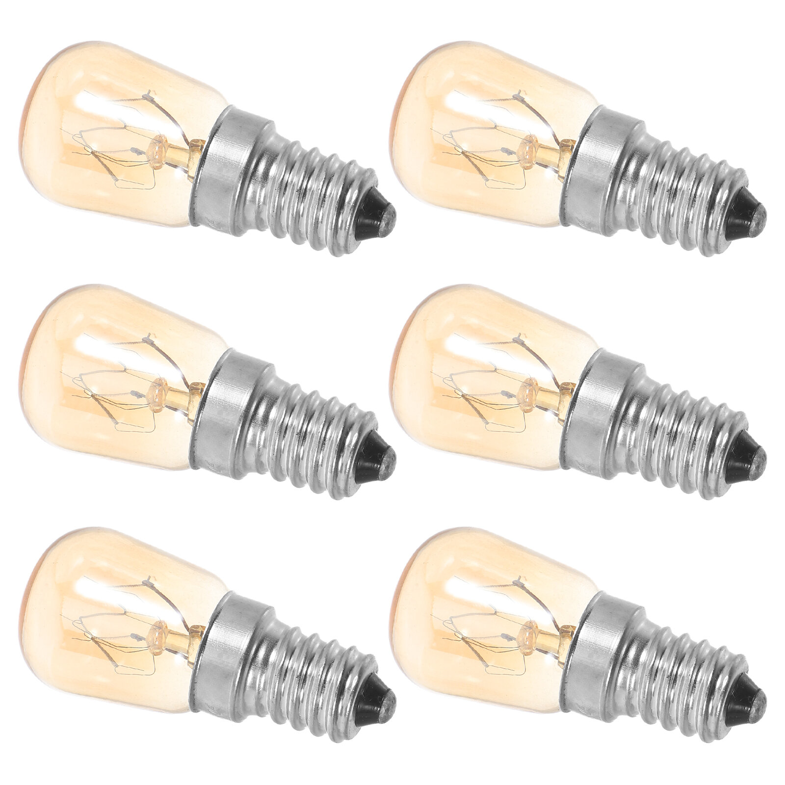 Прозрачные лампочки для духовки с металлическим корпусом, 6 штук, для бытового использования