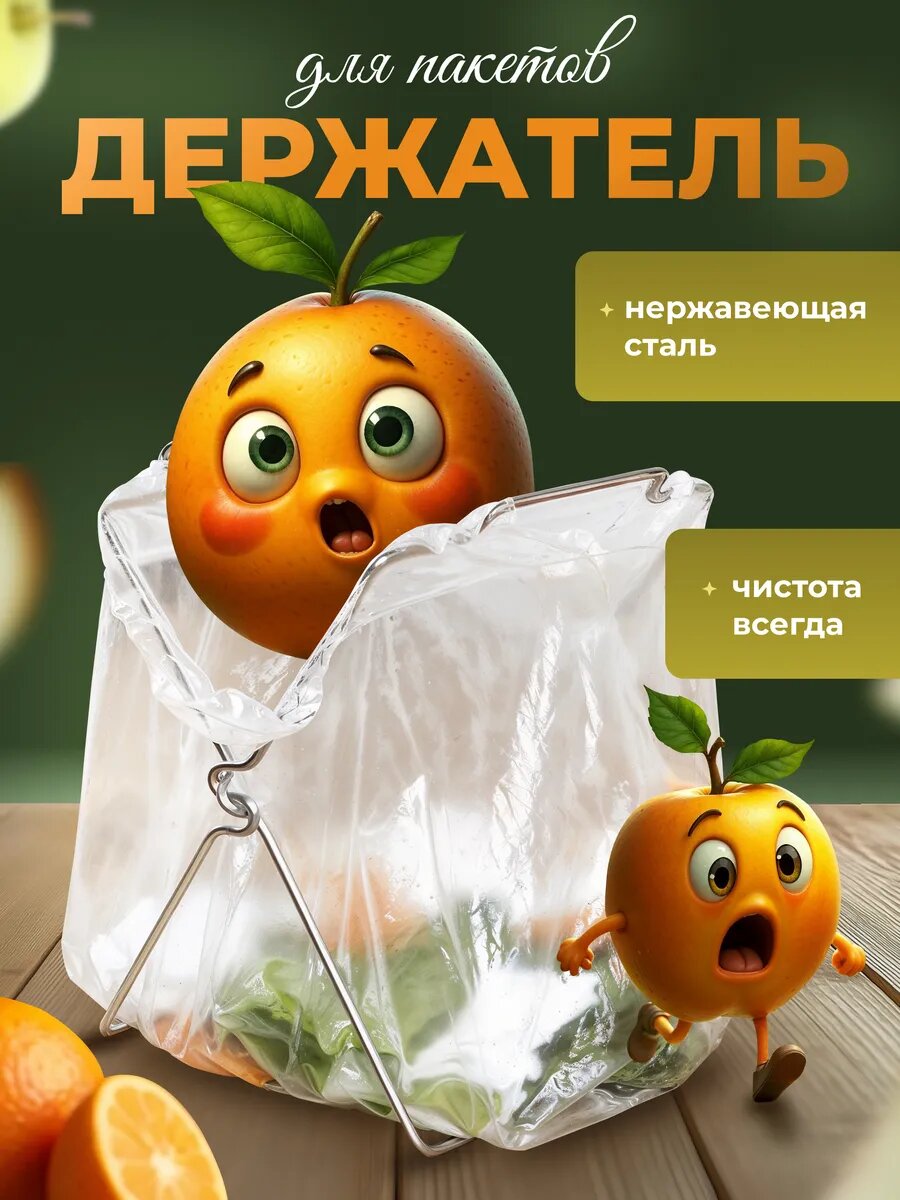 Настольный складной держатель для мусорных пакетов из нержавейки, для кухни