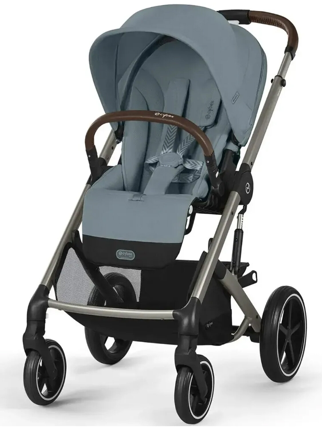 Коляска прогулочная Cybex Balios S Lux TPE Stormy Blue с дождевиком