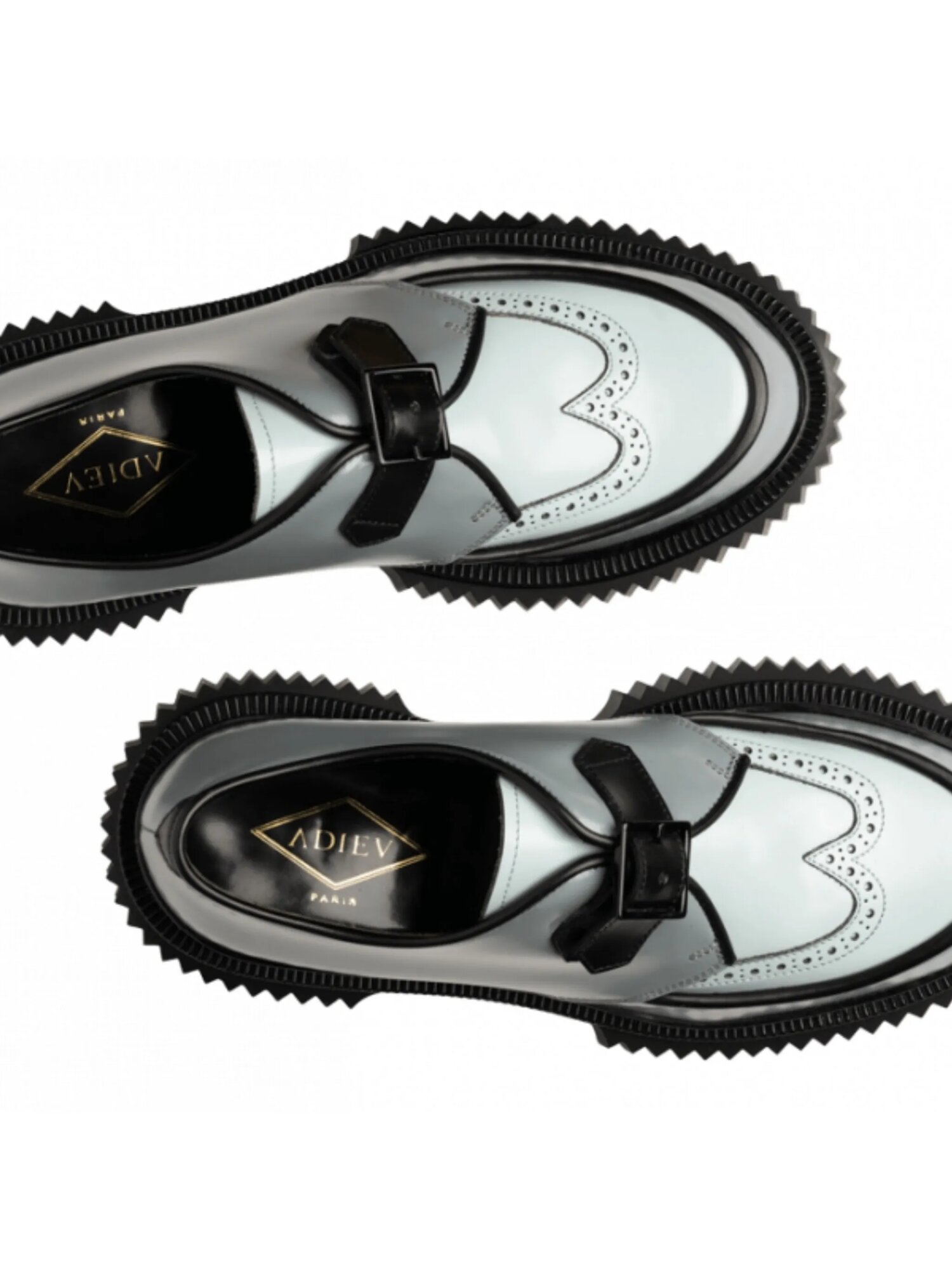 Лоферы Adieu Paris Buckle wingtip leather loafers, размер 42, grey — фото 1