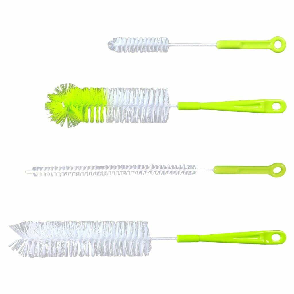 Кухонные чистящие средства, Длинная щетка для мытья чашек и чистки термосов - набор из четырех, зеленый, 1 комплект