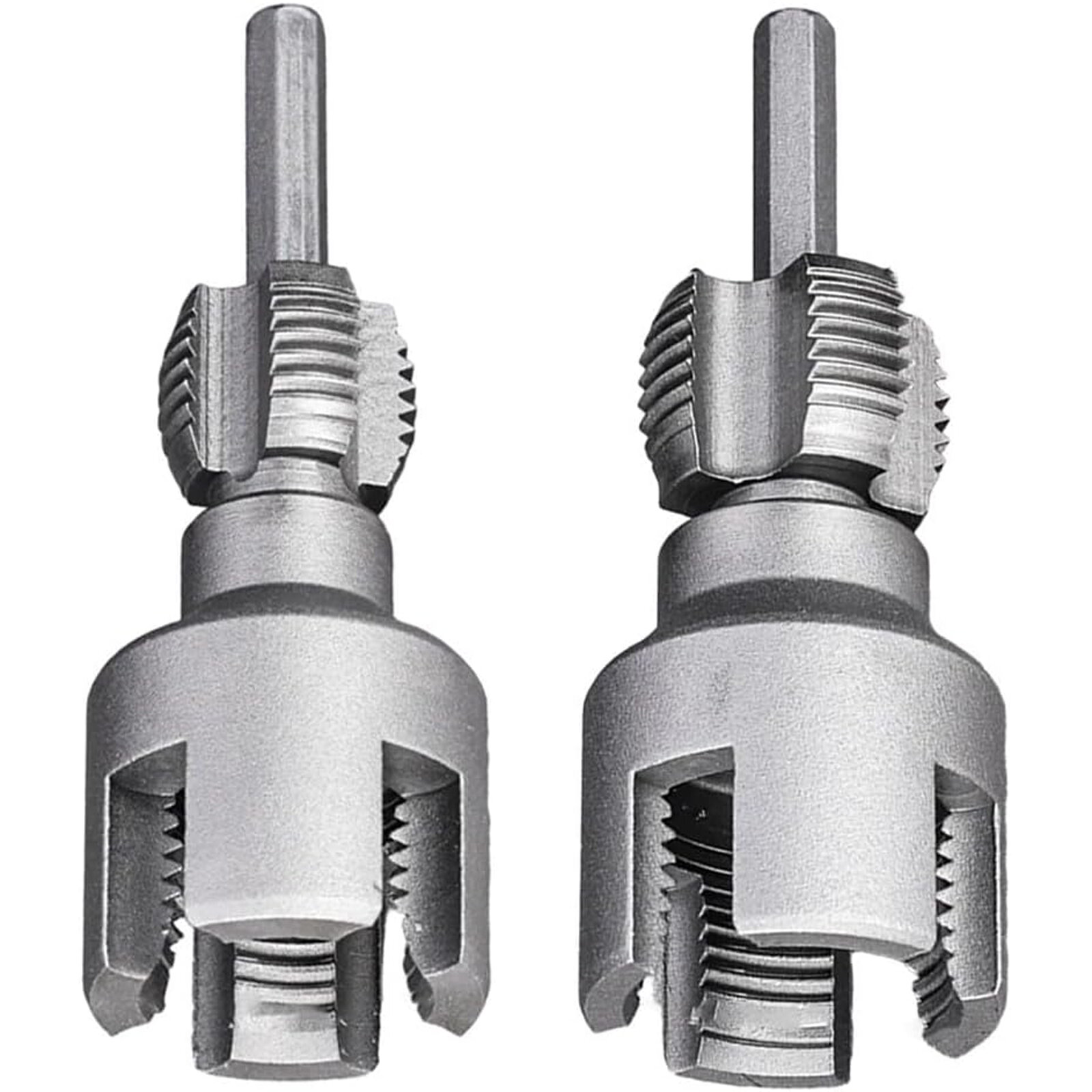Набор для резьбования водяных труб, инструмент для сантехники, инструмент для нарезания внутренней и внешней резьбы 20мм+25мм для труб PPR PVC 1/2 дюйм 3/4 дюйм, интегрированный матрица, серый цвет, 2 штуки