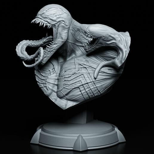 Сборная модель Venom (Marvel), бюст, 159мм для покраски