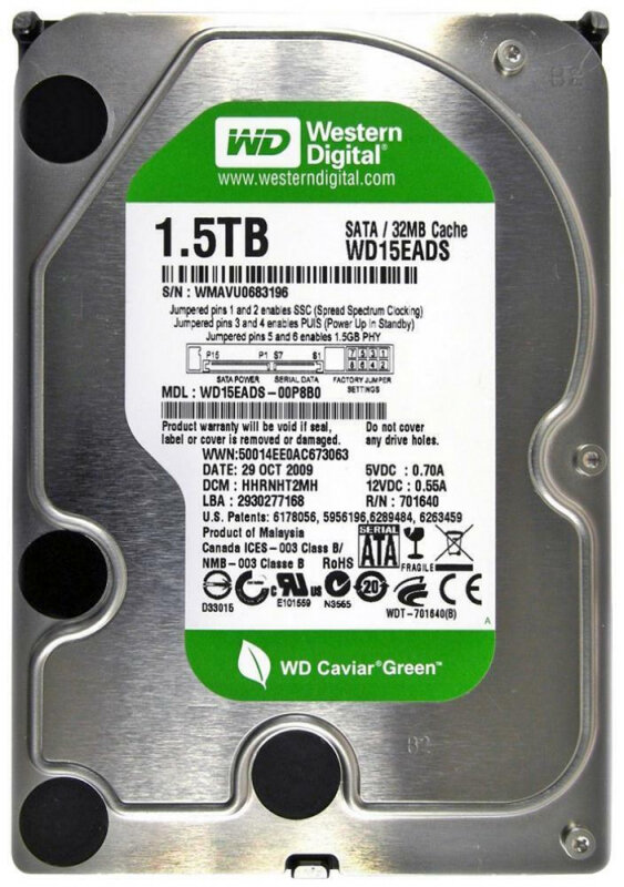 Жесткий диск Western Digital WD15EADS 1,5Tb SATAII 3,5" HDD