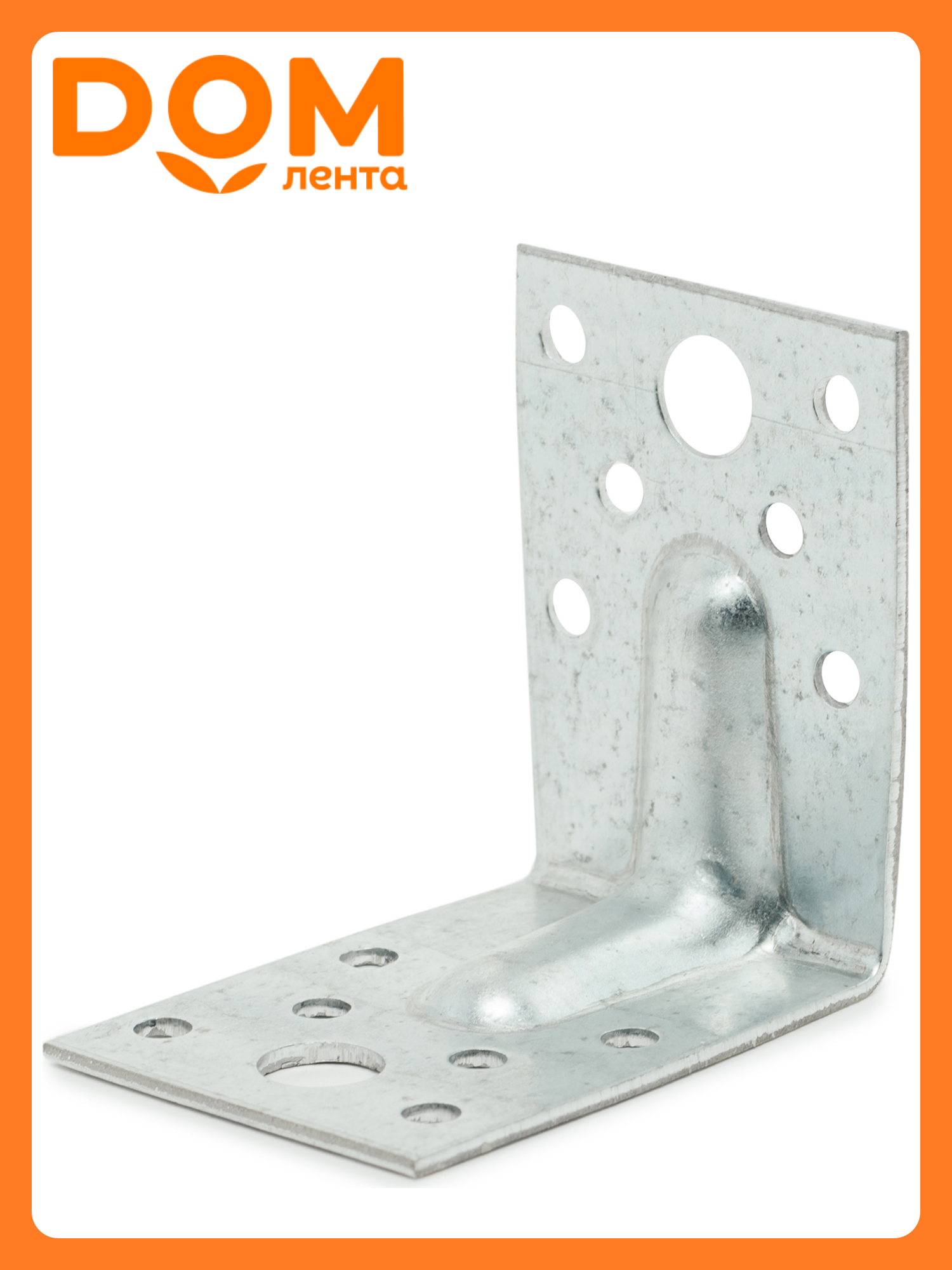 Уголок крепежный Tech-KREP kuu, усиленный, серебристый, сталь, 60x45x60 мм