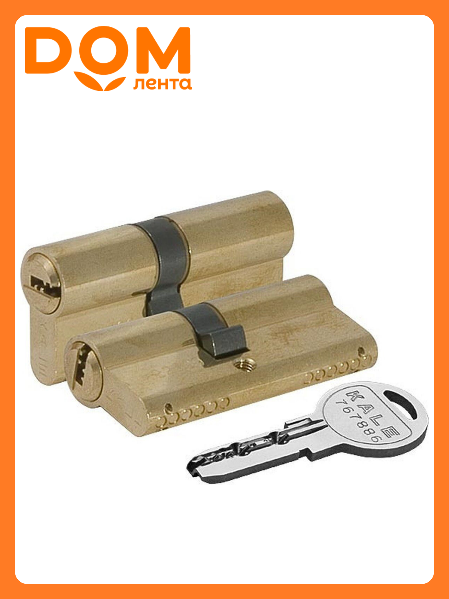 Цилиндр Kale Kilit 164 SN, латунь, двусторонний, защита от высверливания, 68мм