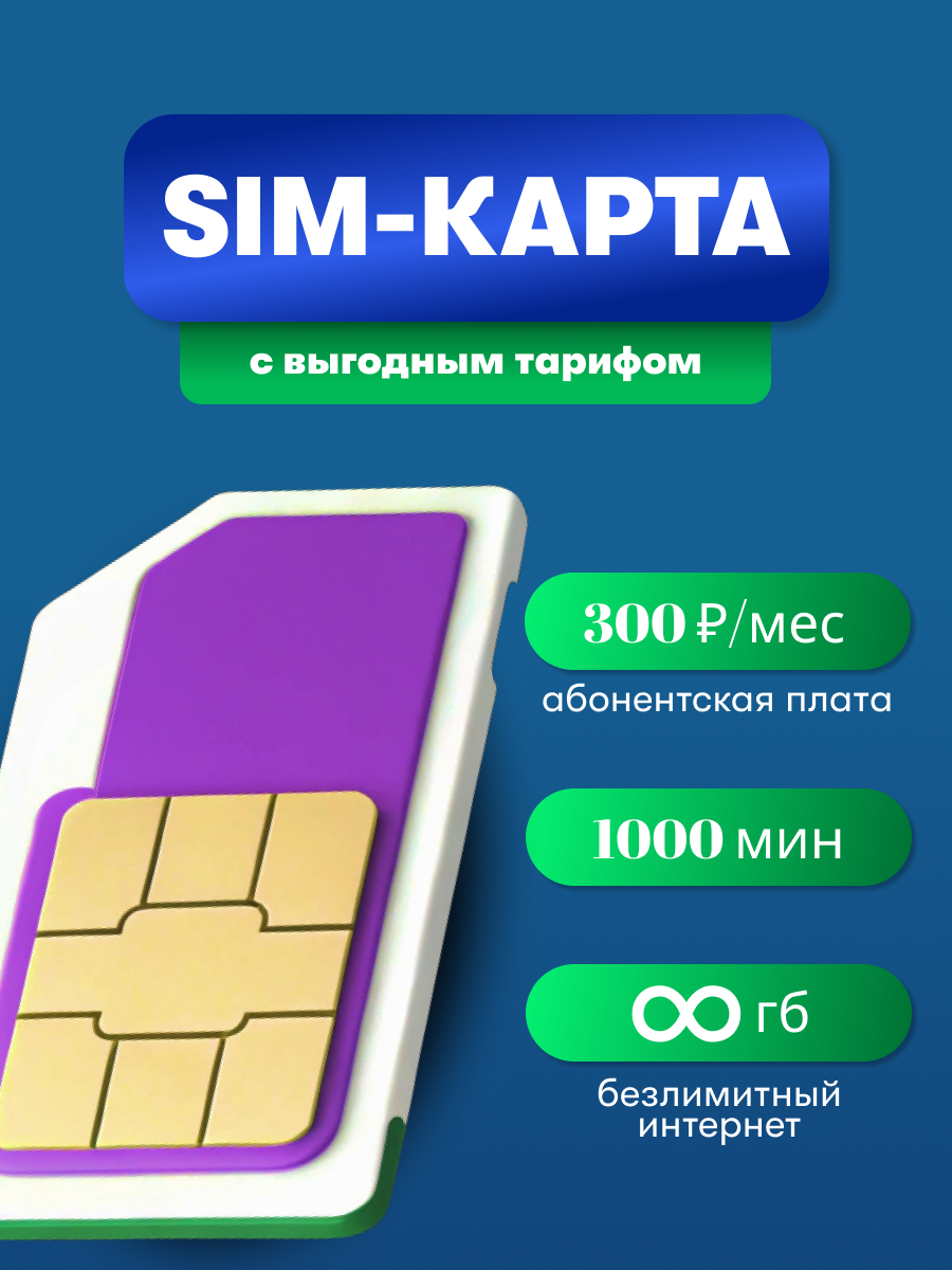 Сим-карта с безлимитным интернетом, для видеокамер, телефона, модема и роутера