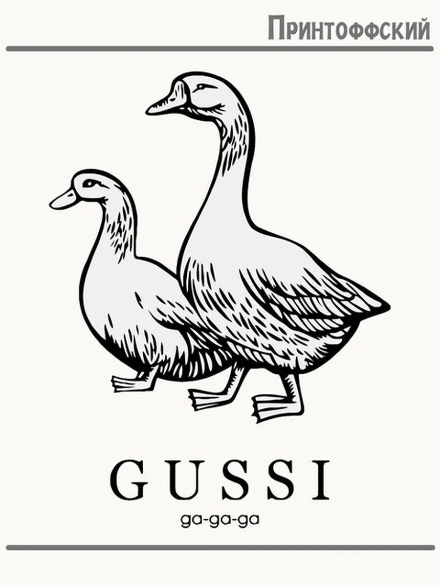 Термонаклейка для одежды и аксессуаров DTF-печать gussi