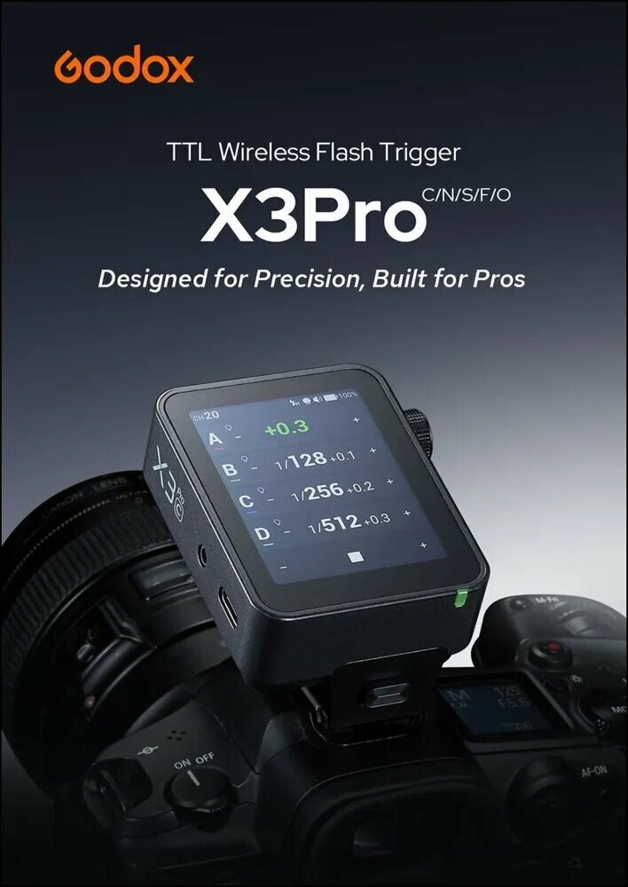 Godox X3PRO-C 2,4 дюйма TTL HSS 2,4G беспроводной вспышки триггер OLED сенсорный экран передатчик для Canon