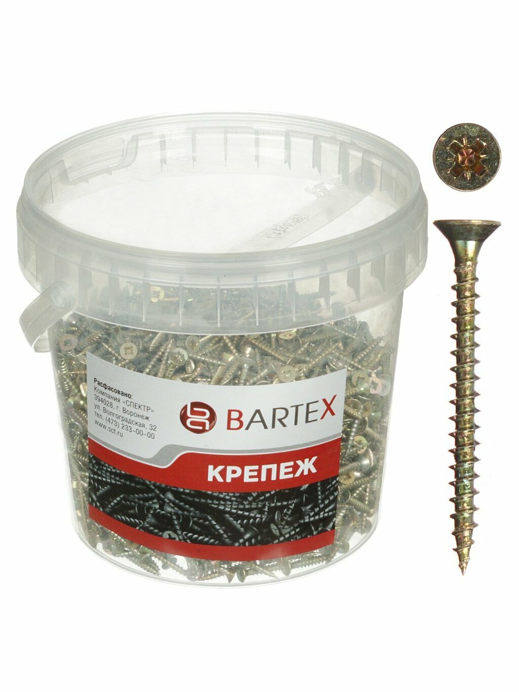 Саморезы универсальные Bartex 4х40 мм, 500 шт, оцинкованные, в удобной банке для крепежа и строительных работ