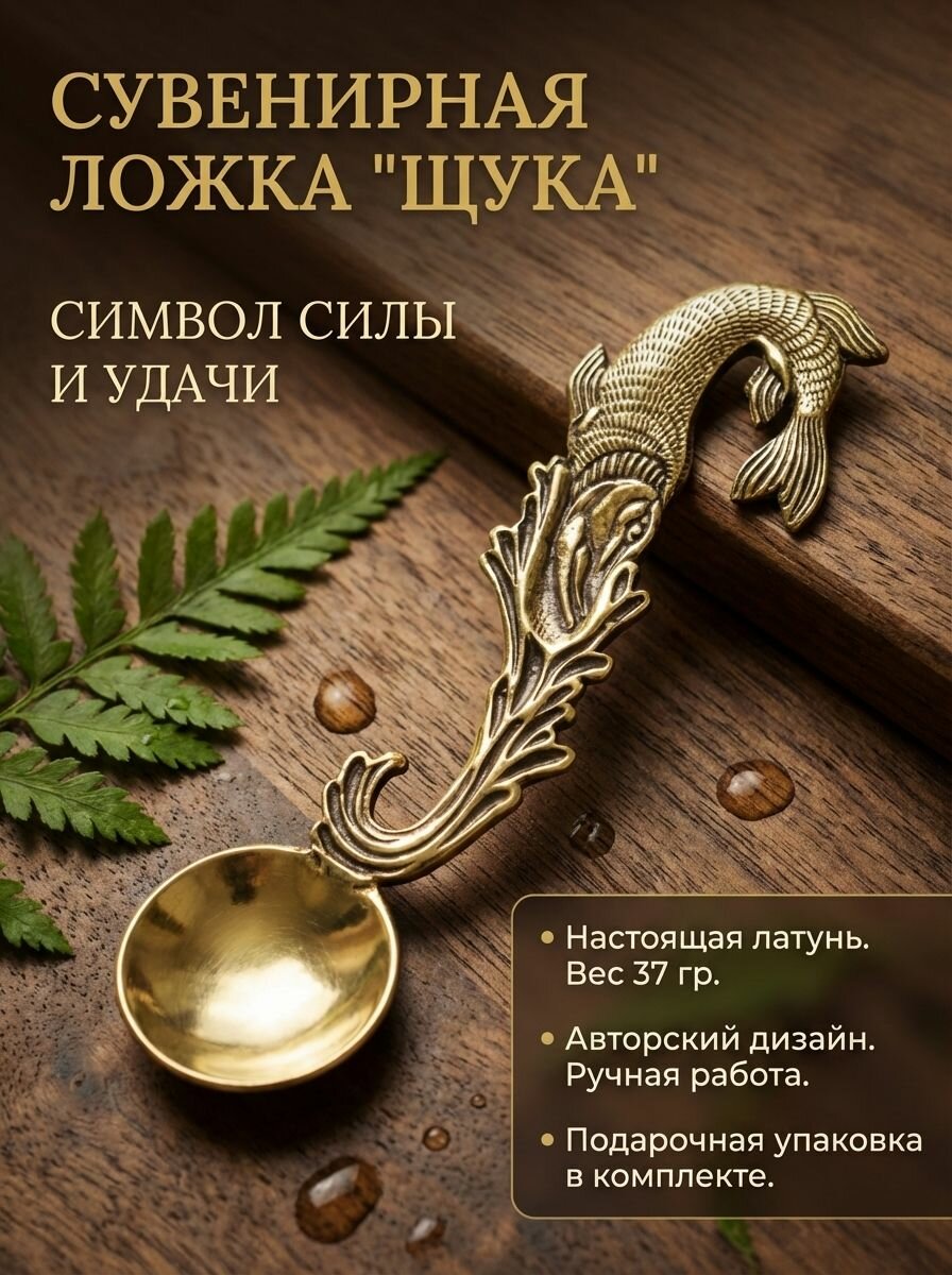 Ложка сувенирная подарочная "Щука"