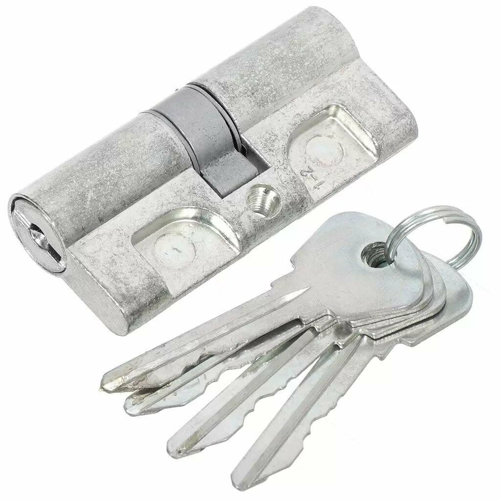 Личинка замка двери Птимаш МЦ1-70, 70 мм, серебристая, для врезного замка, артикул УТ-00012196, производство Россия