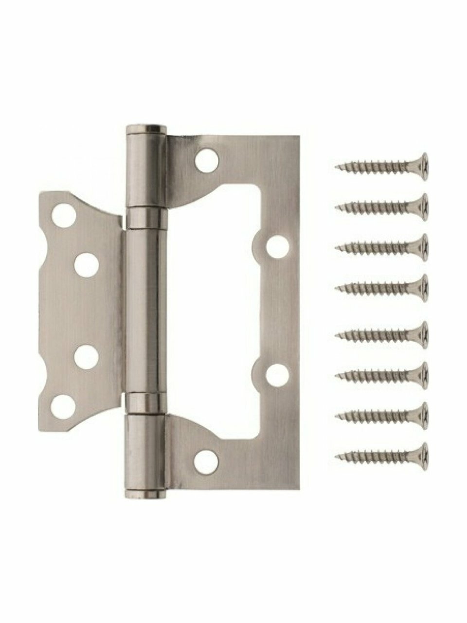 Петля накладная Code Deco B2-NIS 100x75x2.5 мм, универсальная петля-бабочка для деревянных и межкомнатных дверей, никель