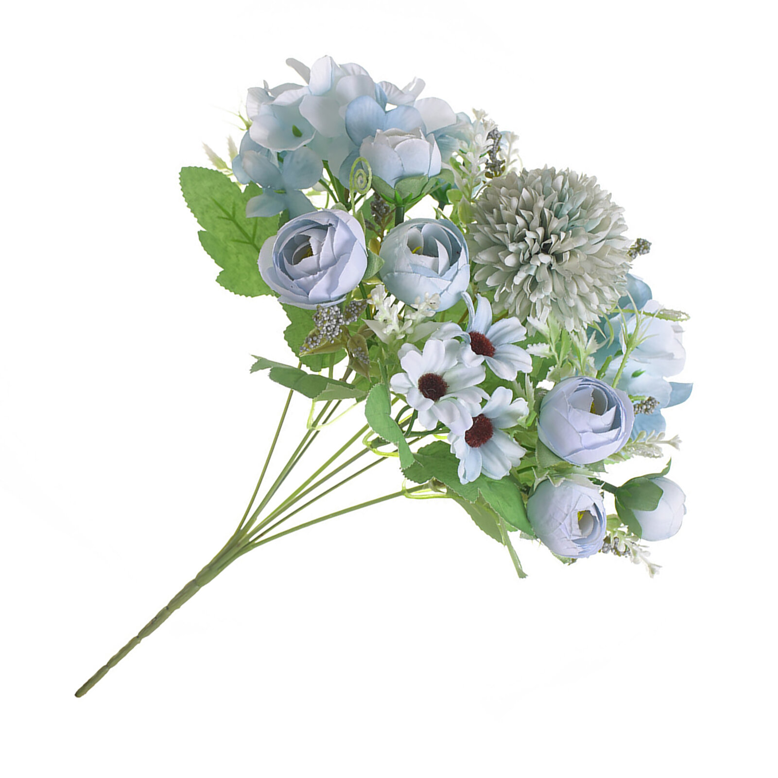 Искусственный цветок Изысканный реалистичный искусственный цветок из шелковой ткани для фотографии, свадьбы, украшения для дома, магазина, синий