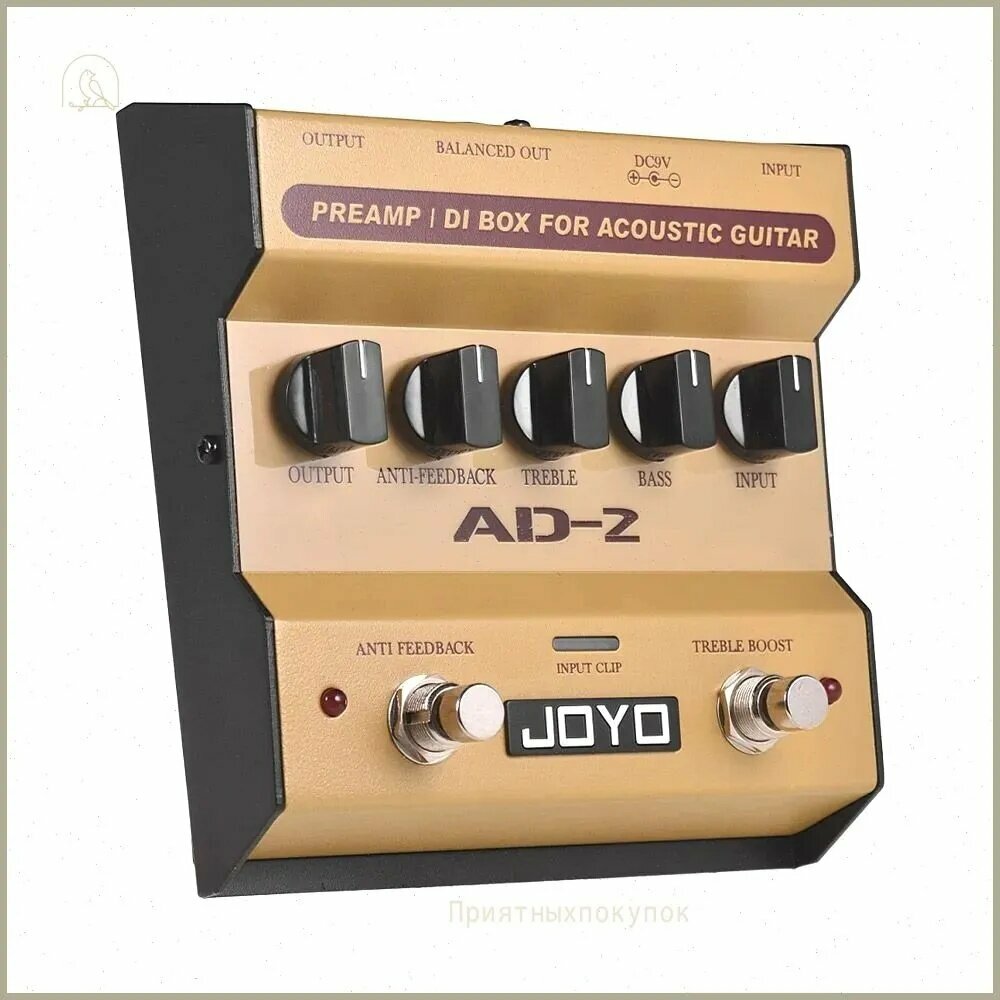 JOYO AD-2 Портативный предусилитель DI Box Педаль эффектов для акустической гитары