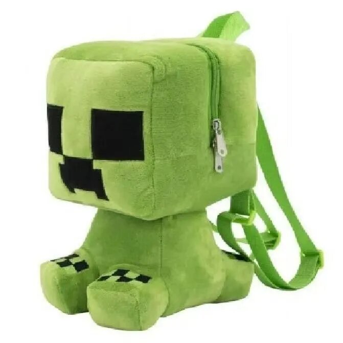 Рюкзак Minecraft Крипер зеленый детский мягкий плюшевый для девочек и мальчиков — фото 1