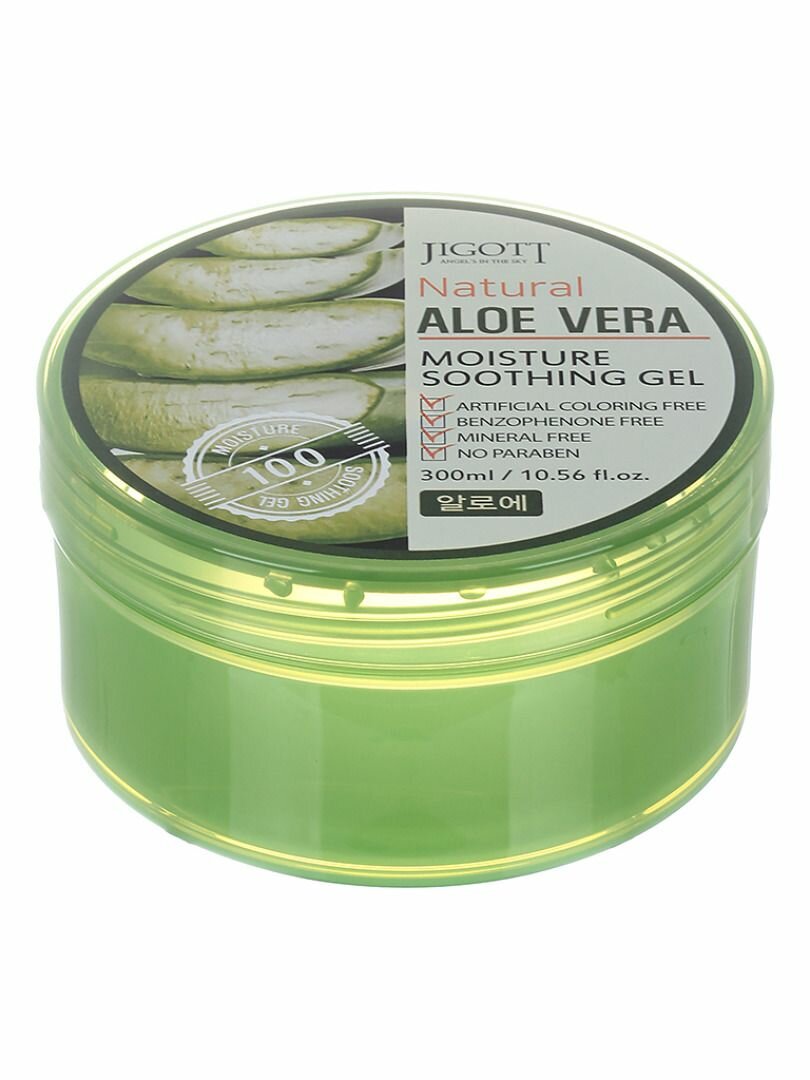 Гель для тела с экстрактом алоэ успокаивающий и увлажняющий JIGOTT NATURAL ALOE VERA MOISTURE SOOTHING GEL 300ml
