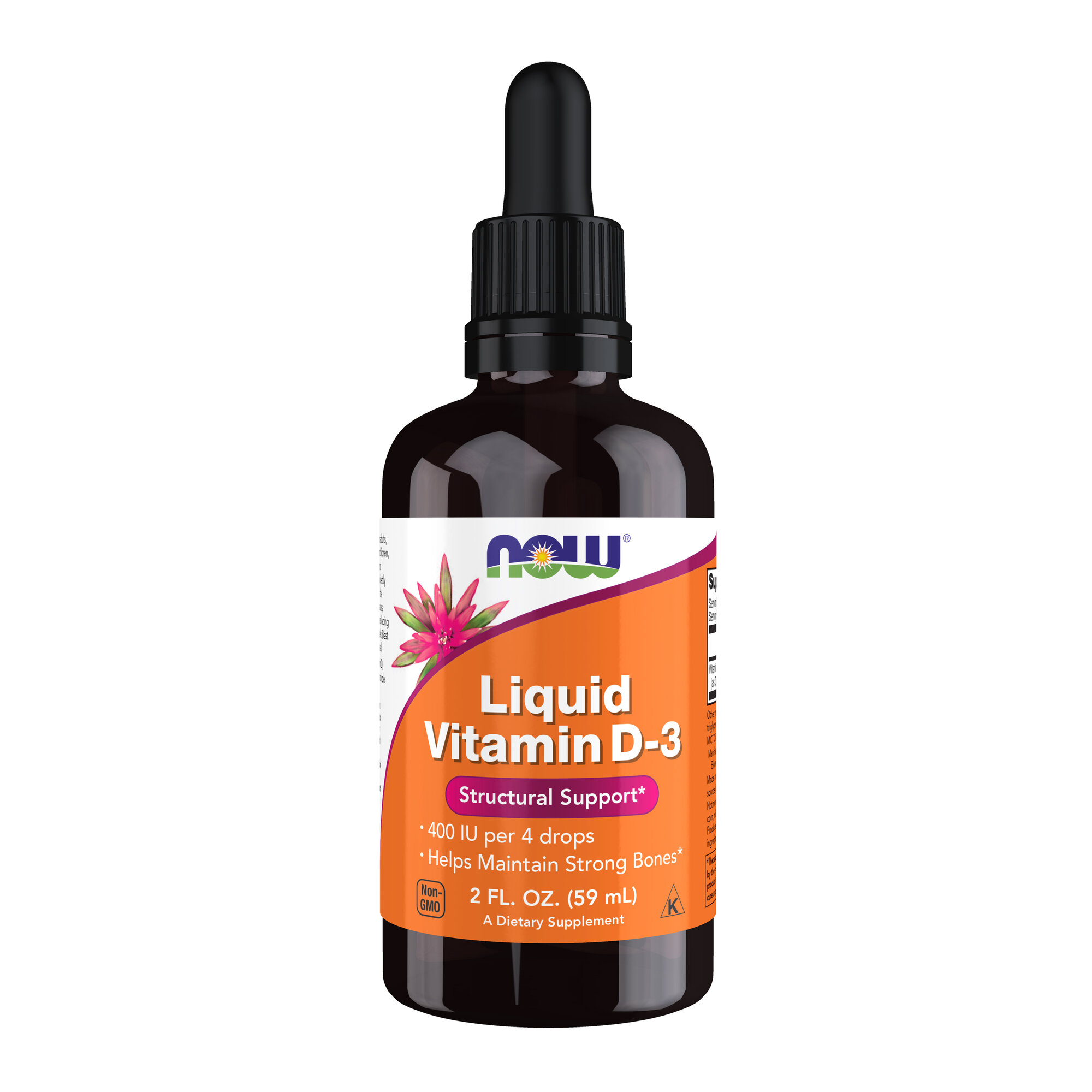 Витамин Д3 жидкий 10 мкг (400 МЕ) NOW Liquid Vitamin D3, 59мл