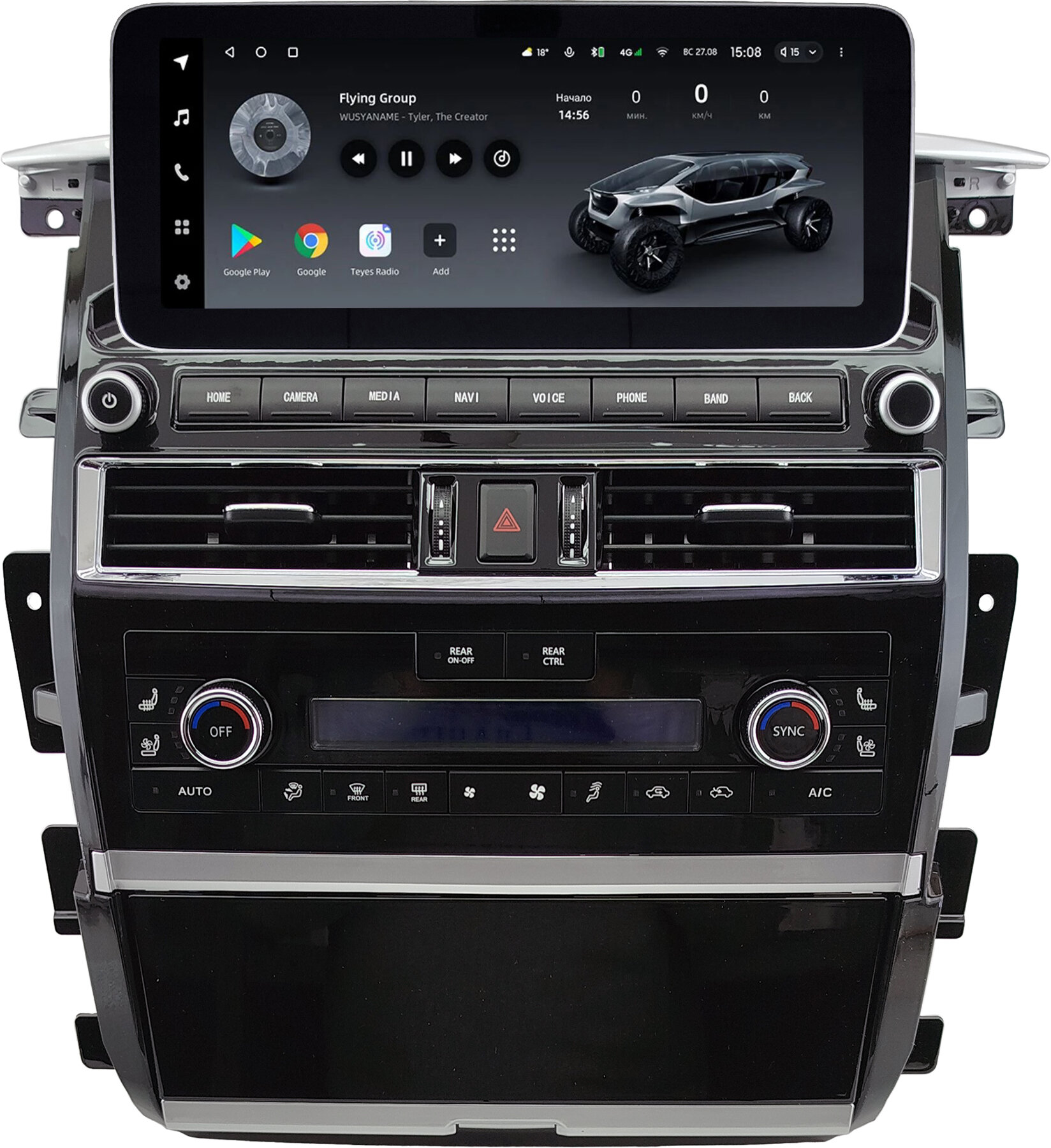 Штатная магнитола Infiniti QX56 2010-2013, QX80 2013-2020 (любой комплектации) 12.3 дюйма Teyes LUX ONE (Round Corner) 6/128 RM-0885 Android 10 (4G-SI