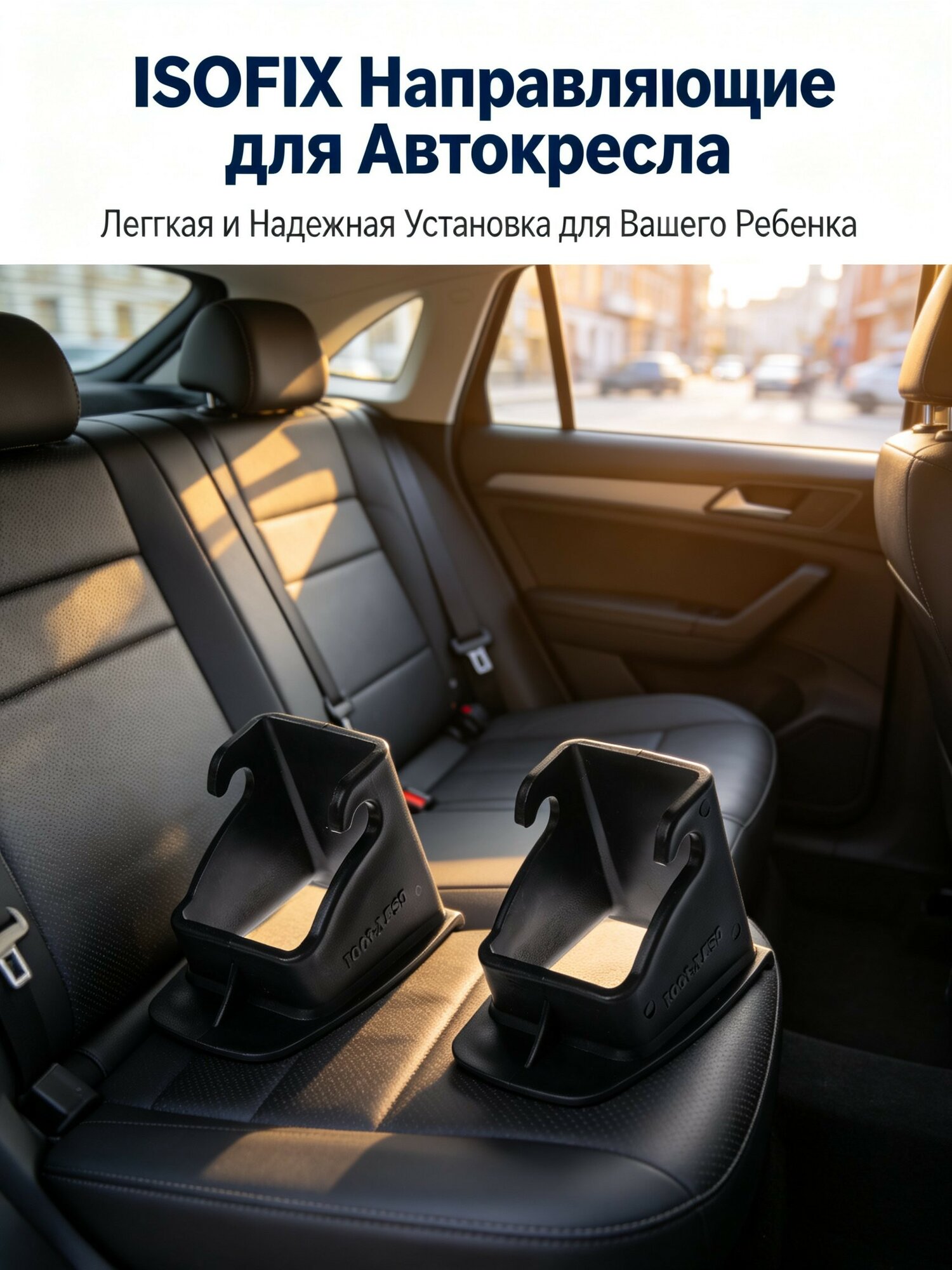 Направляющий слот ISOFIX для детского автокресла, обшивка салона автомобиля из пластика 1 пара, черный, размер 6x5x4 см