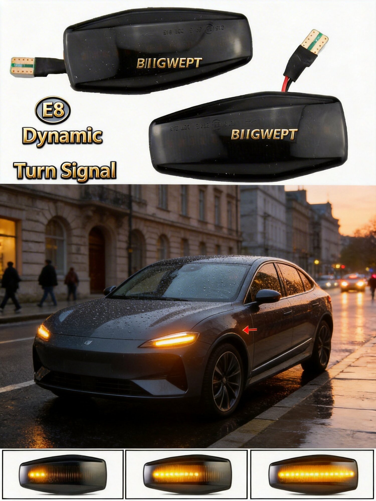 Динамический светодиодный повторитель указателя поворота для Hyundai и KIA, вставной модуль без резки проводов