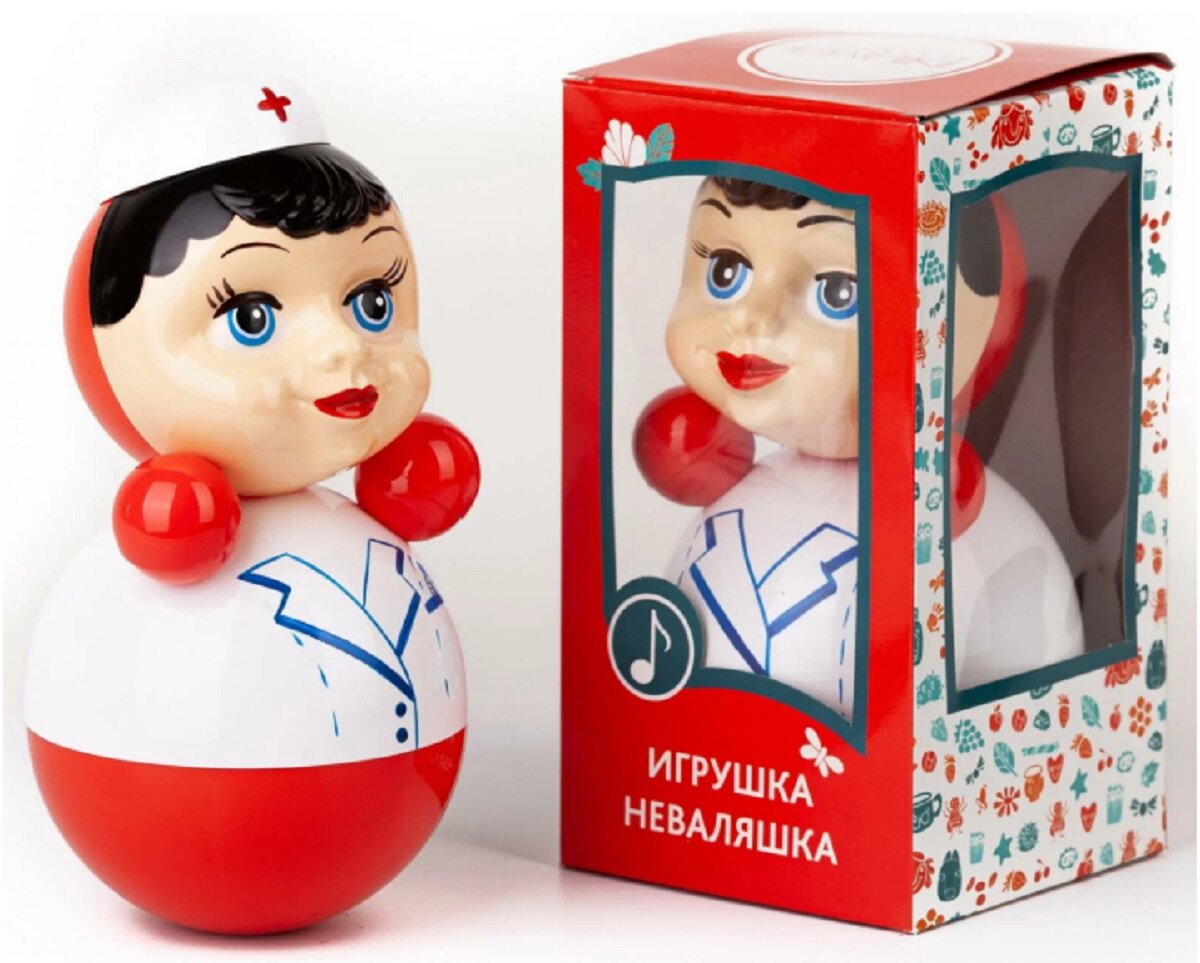 Неваляшка Котовские Неваляшки "Медбрат" , пластик, звук, погремушка, 22см