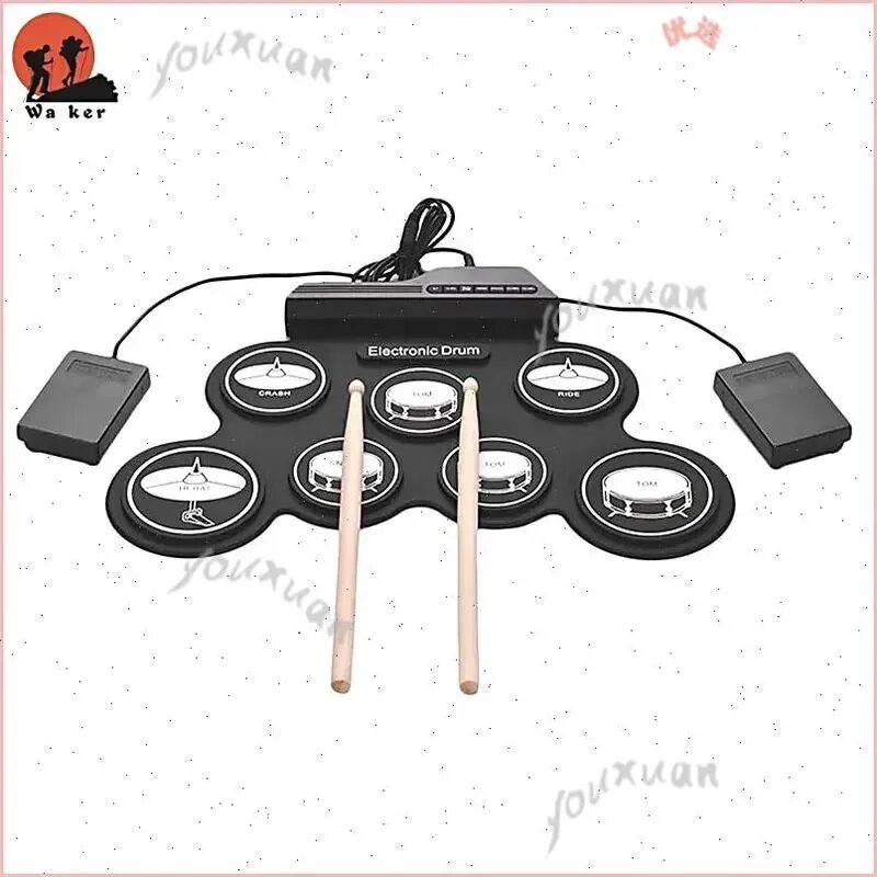 Электронный барабан / барабанная установка детская гибкая