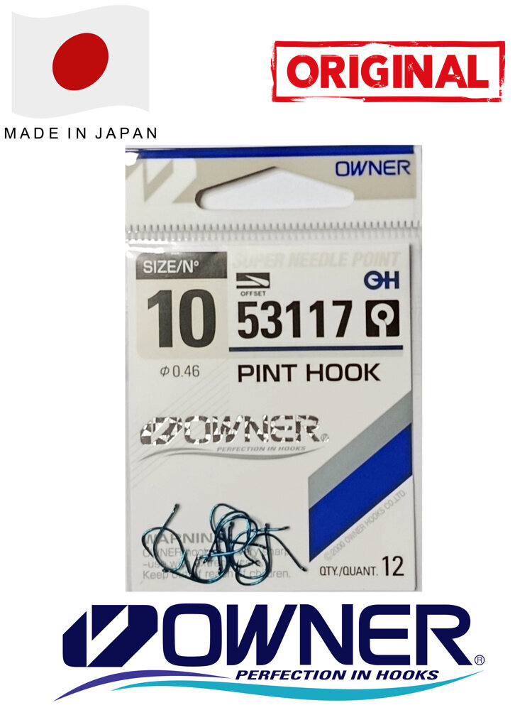 Крючки OWNER 53117 №10 PINT HOOK / Крючок, Овнер, одинарные для рыбалки