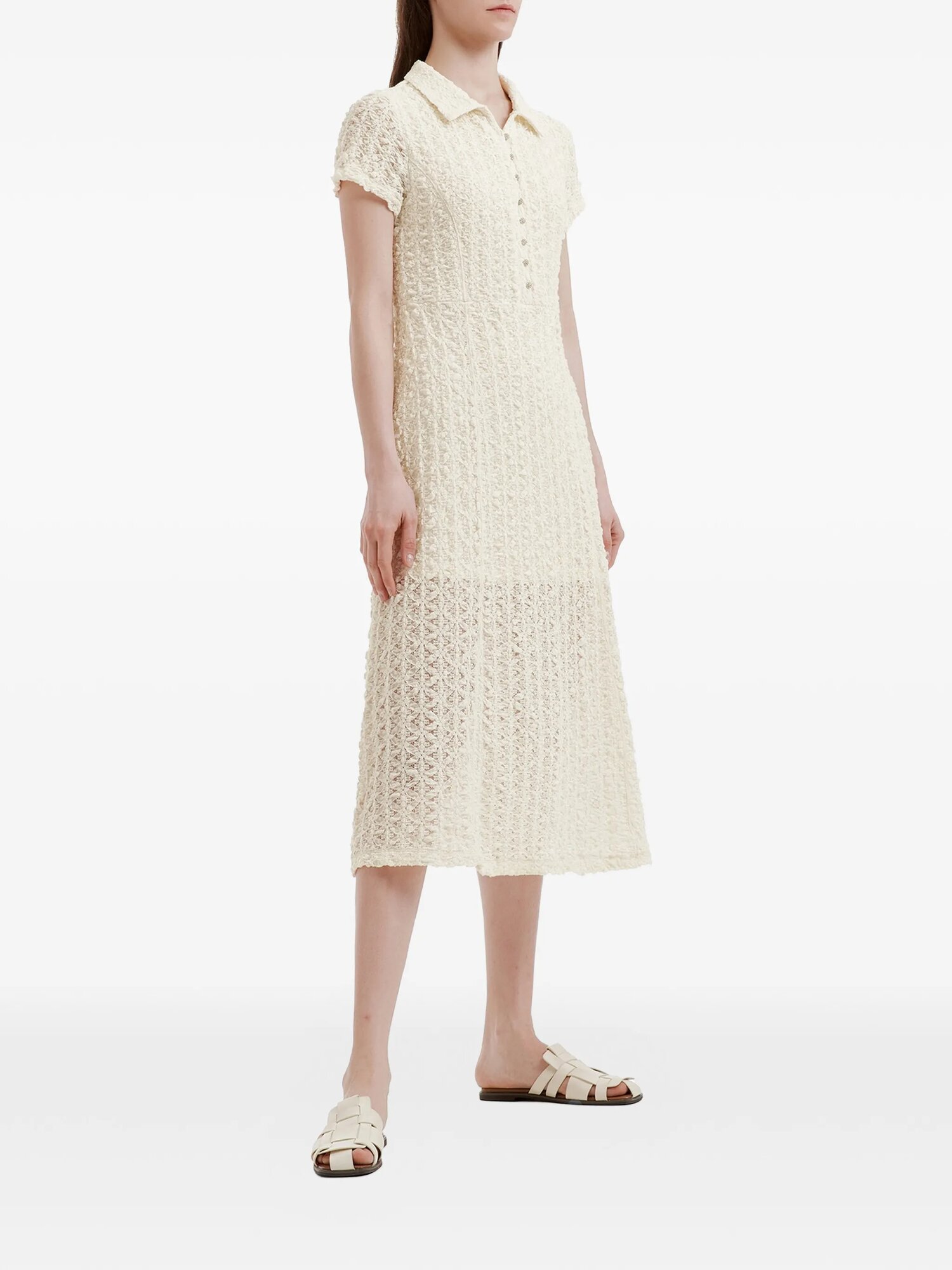 Платье B+ab Textured button-front midi dress, размер 40, разноцветный — фото 1