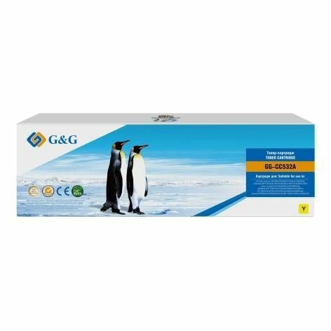 Картридж лазерный G&G желтый, 2800 страниц, для HP CLJ CP2020 CP2025 CM2320 MFP (GG-CC532A)