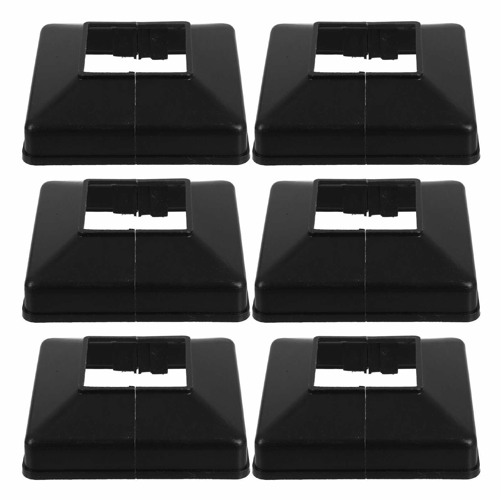 Накладка из пвх черного цвета для основания столба, для защиты и декора ограждений, 6 шт