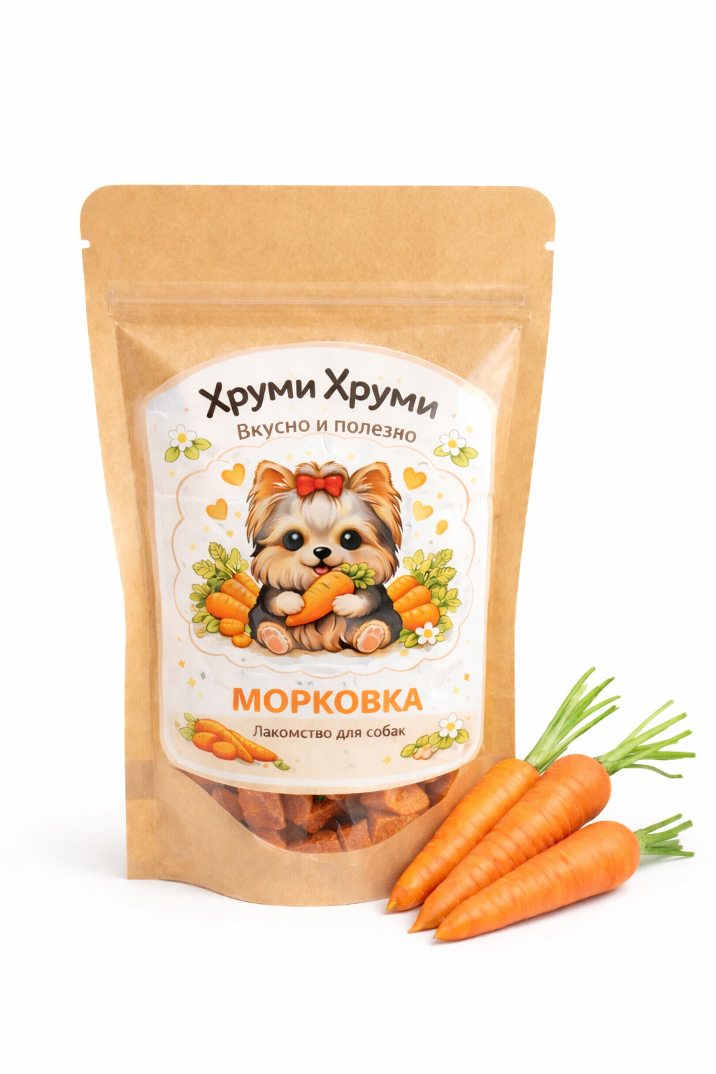 Сушёные овощи Хруми Хруми, для собак, морковь, без химии, 20г