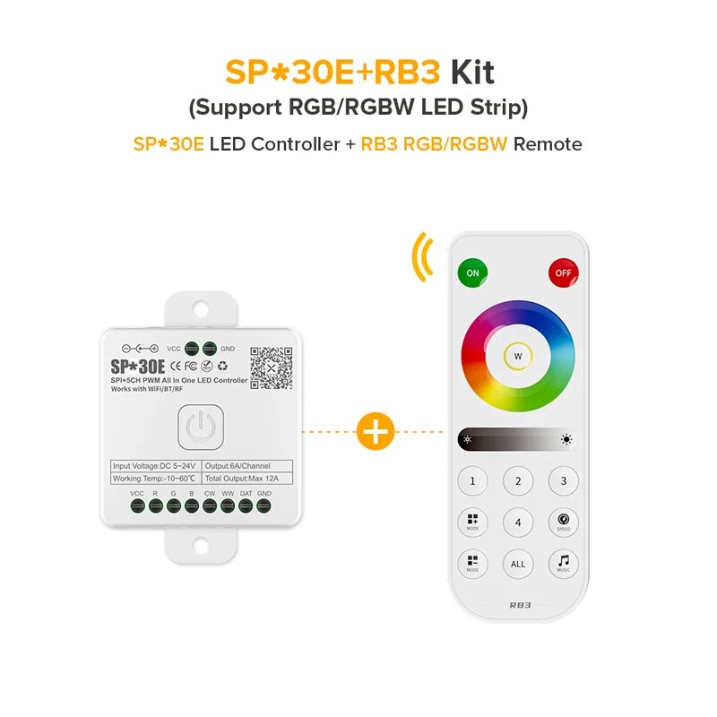 SP30E RGB/RGBW контроллер + RB3 пульт