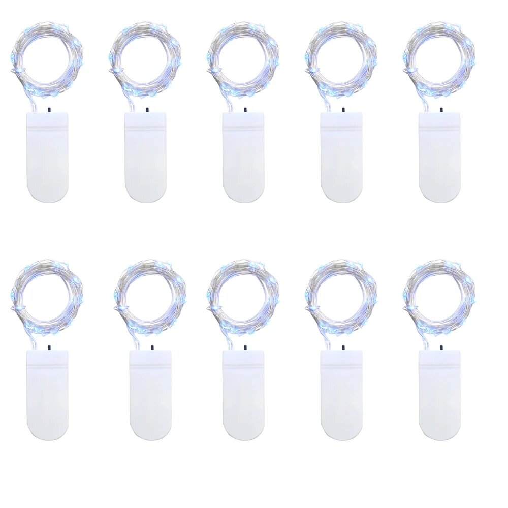 Фонарики WPOSTAR, медная проволока, 10 шт. Белый, blue, 1m 10leds