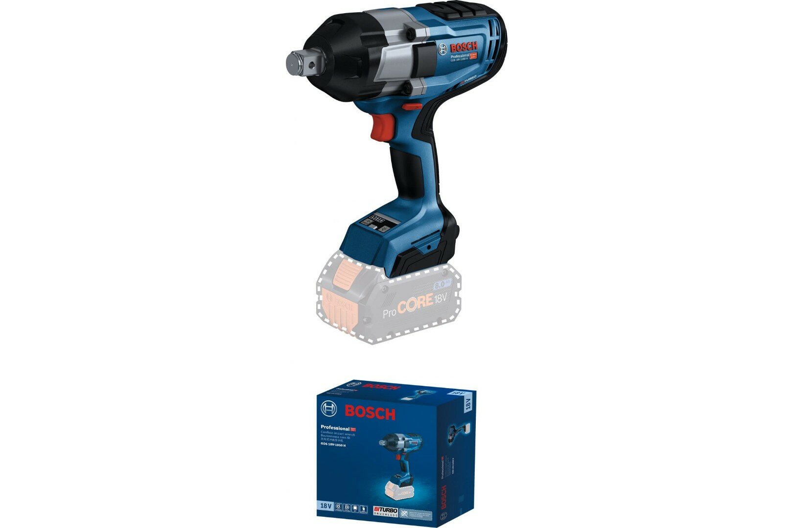 Гайковерт Bosch "GDS 18V-1050", без АКБ, без зарядного устройства