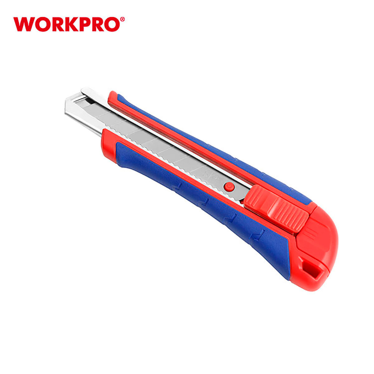 Нож пистолетный Workpro, с автофиксатором, 3 сменных лезвия, 18 мм