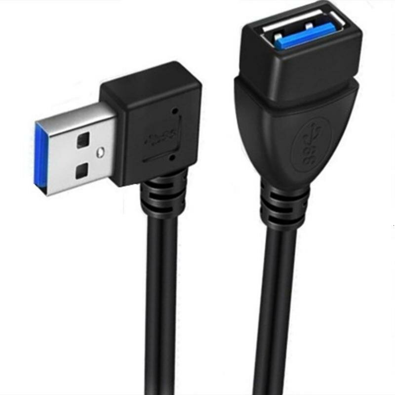 USB 3.0 кабель-удлинитель «мама–папа» под углом 90°, Наклон влево