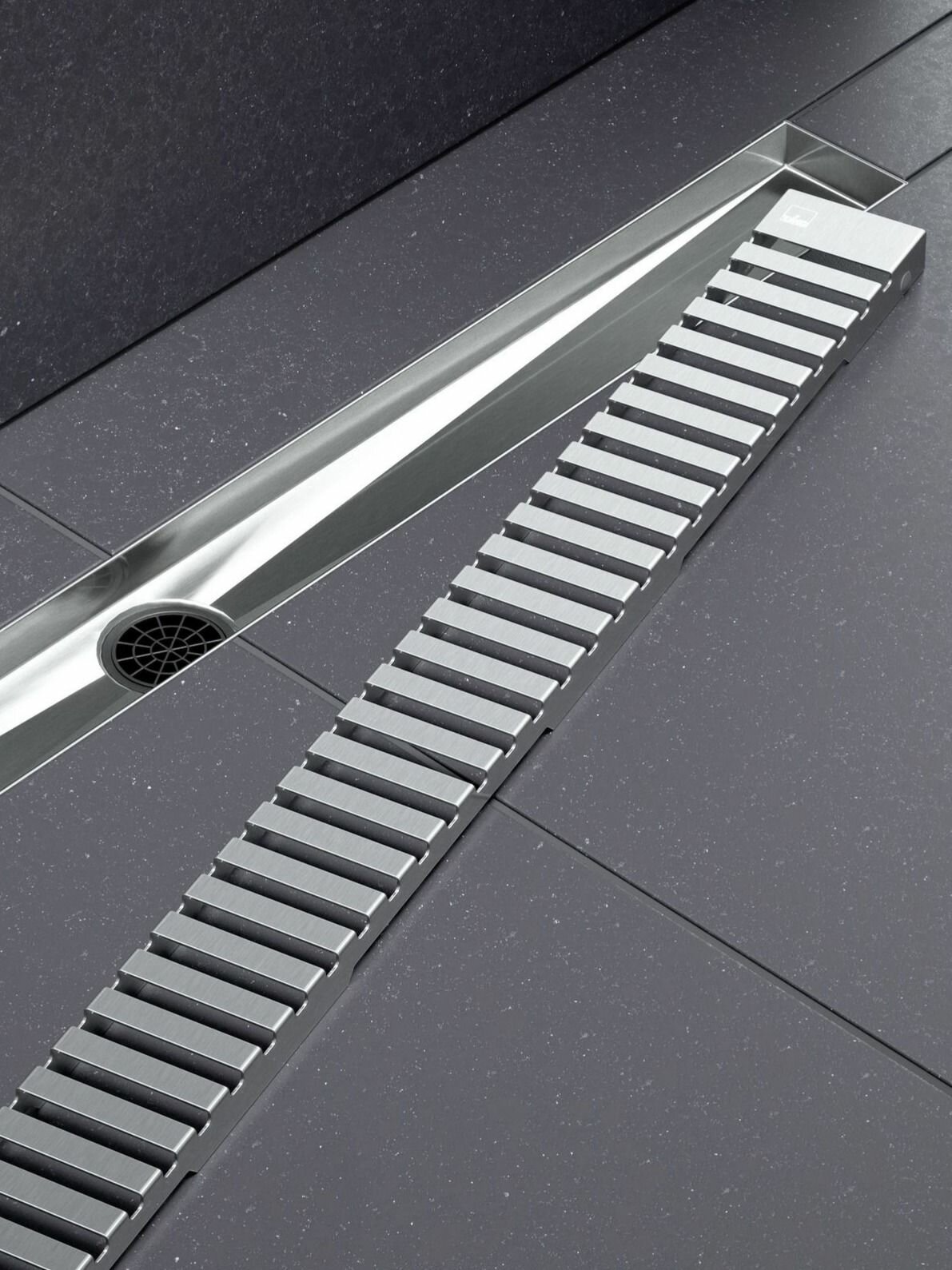 Душевой лоток TIMO Drain System 900 с вставкой "lines", Хром