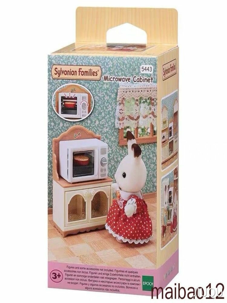 Игрушка мебель для домиков Sylvanian Families, миниатюрный комплект шкафа с микроволновкой, цвет белый