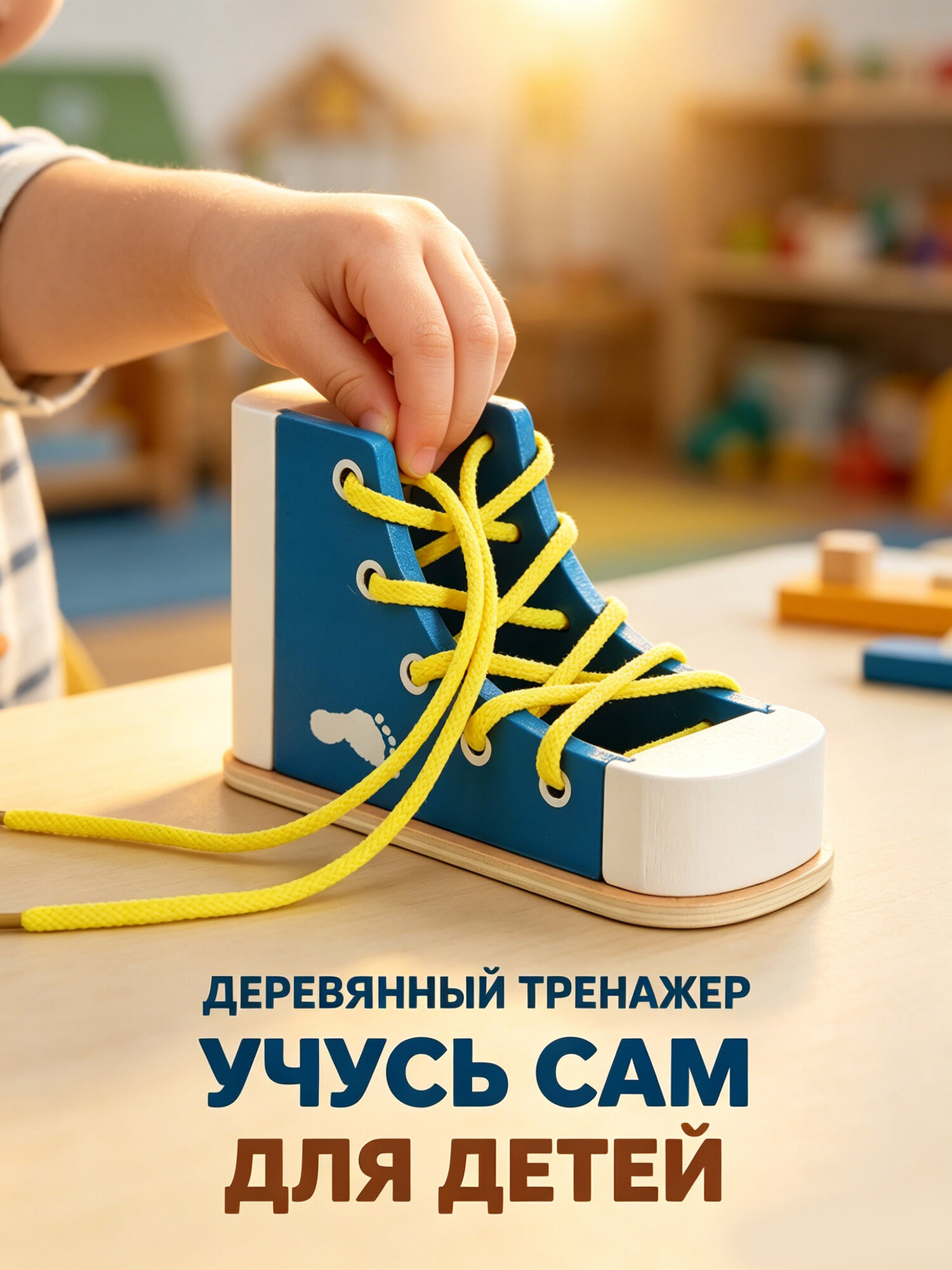 Эко Деревянная Игрушка Для Формирования Навыков Самообслуживания 15X8.5Cm