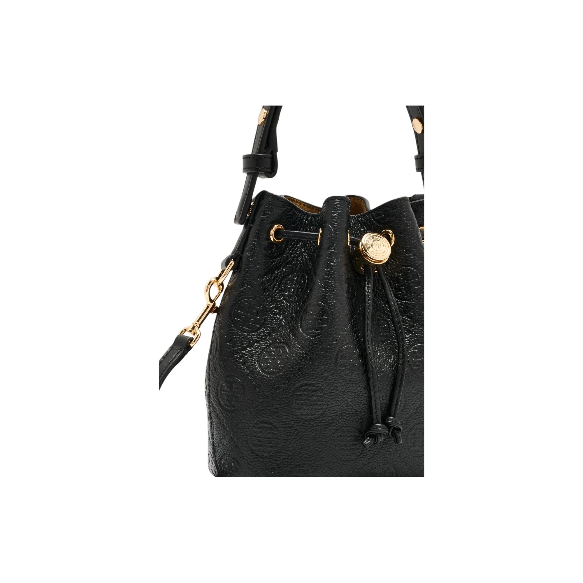 Сумка Tory Burch T Monogram, фактура тиснение, black — фото 1