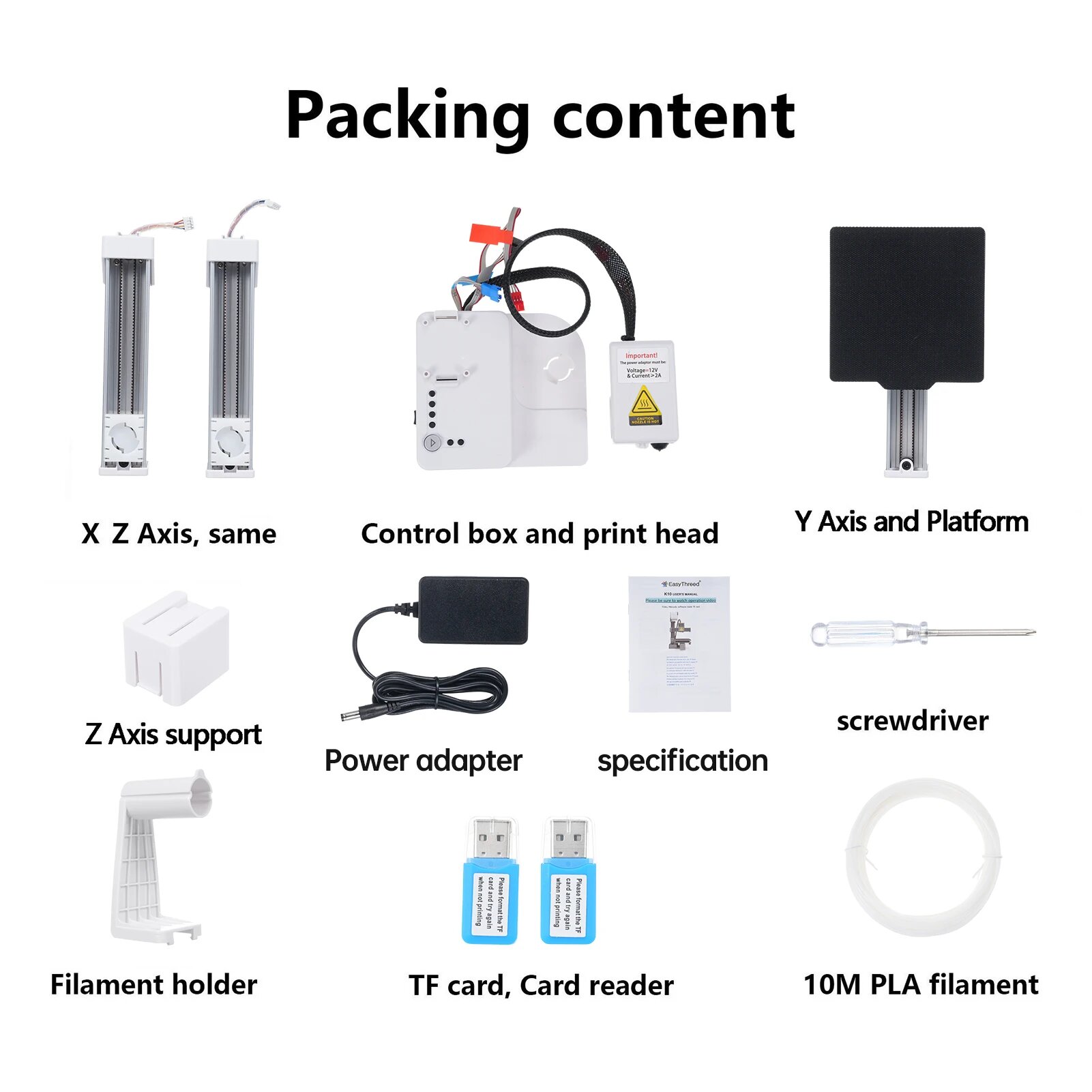 EasyThreed K10 Мини 3D-принтер EU, WHITE