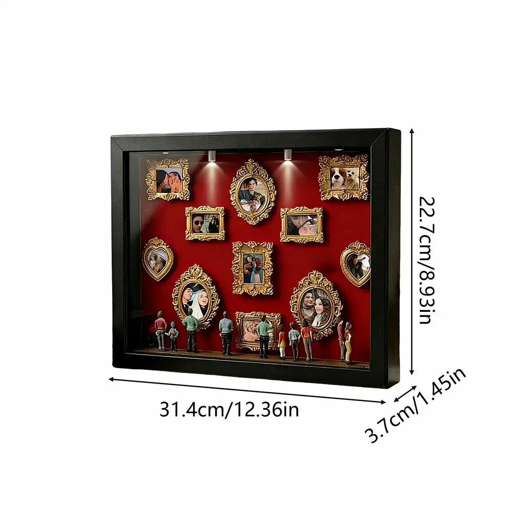 Мини-музей с подсветкой, черный, 31.4x22.7x3.7 см