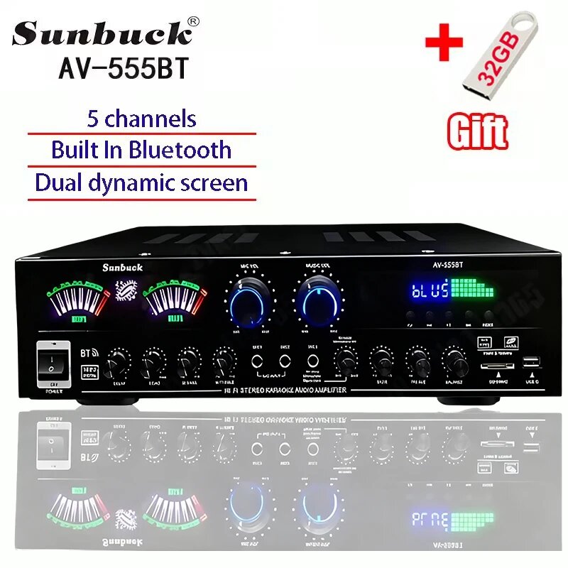 SUNBUCK AV-555BT 5-канальный Bluetooth усилитель, US Plug