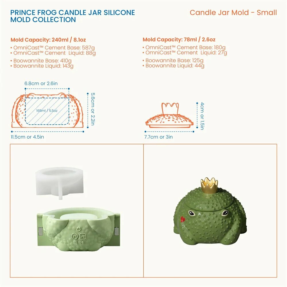 Силиконовая форма для свечей "Принц Лягушка" (small)